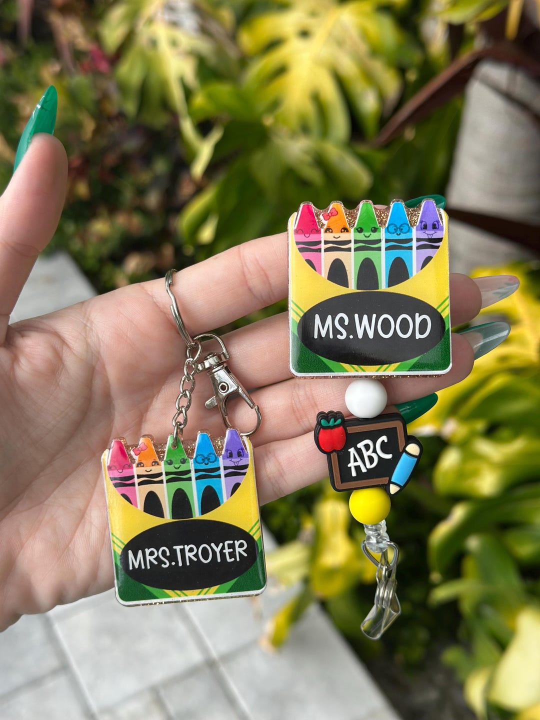 Crayon Box Badge Reel, Teacher, Teaching, ID Badge Holder, Lanyard ...