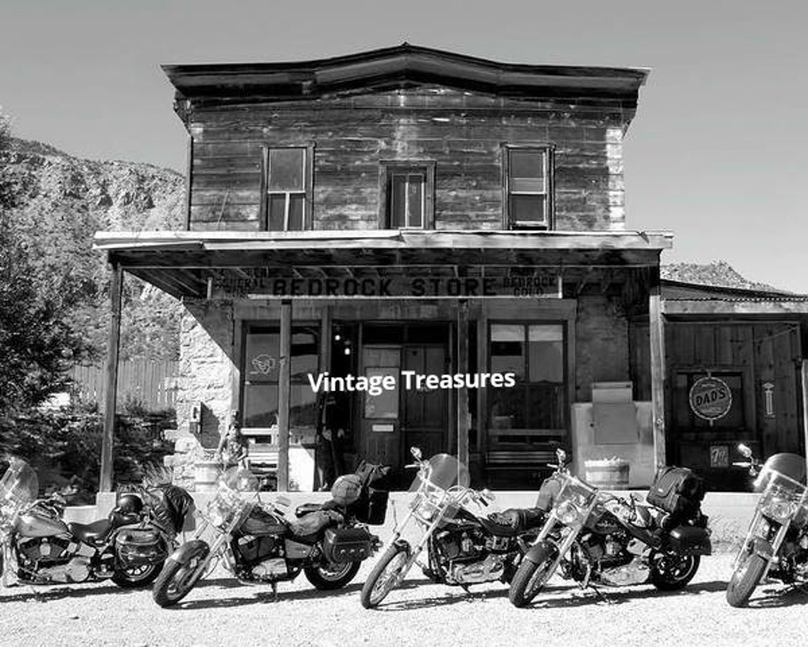 Harleys Parked in Front of Bedrock Store, Colorado - Etsy