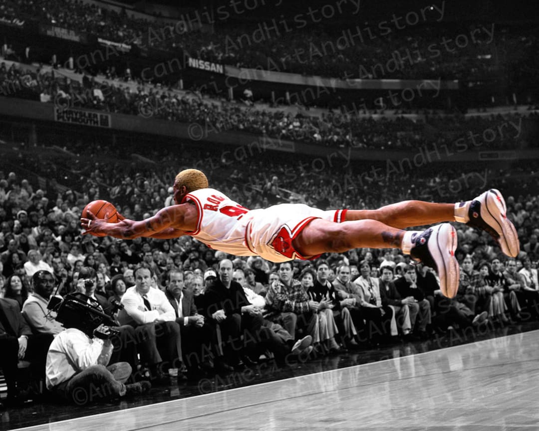 Dennis Rodman Makes the Dive... - Etsy