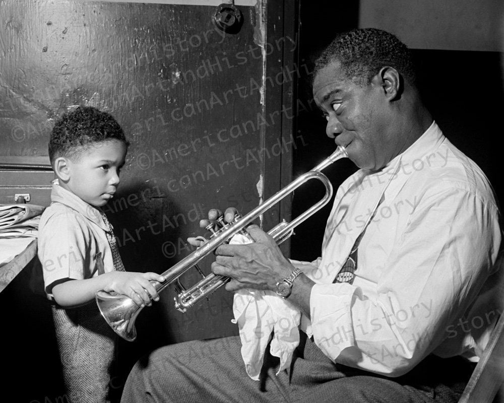 Louis Armstrong Entertains a Young Fan Backstage - Etsy