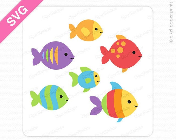 Fish Clipart Colorful Fish Clip Art Fishing Clipart Digital - Etsy Israel
