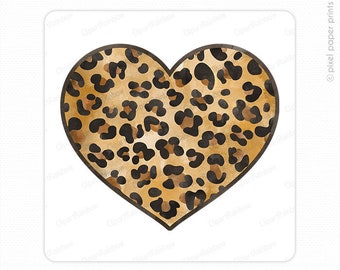 Leopard print heart | Etsy