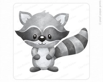 Woodland Baby Raccoon Clip Art Woodland Baby Animals Svg Bundles,