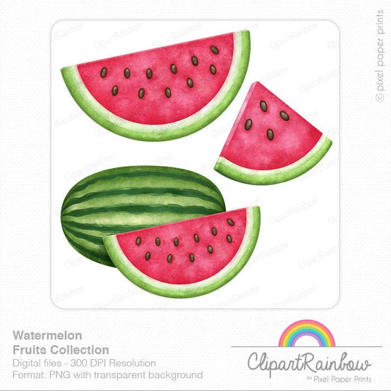 Watermelon Clip Art - Etsy