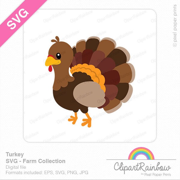 Cute Turkey Svg - Etsy