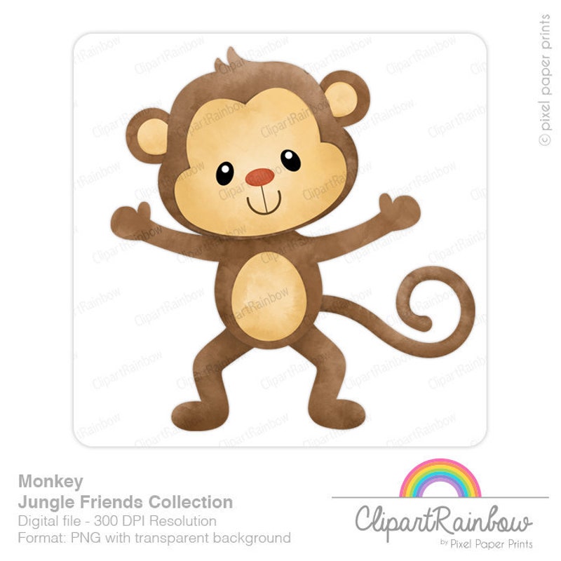Monkey Clip Art - Etsy