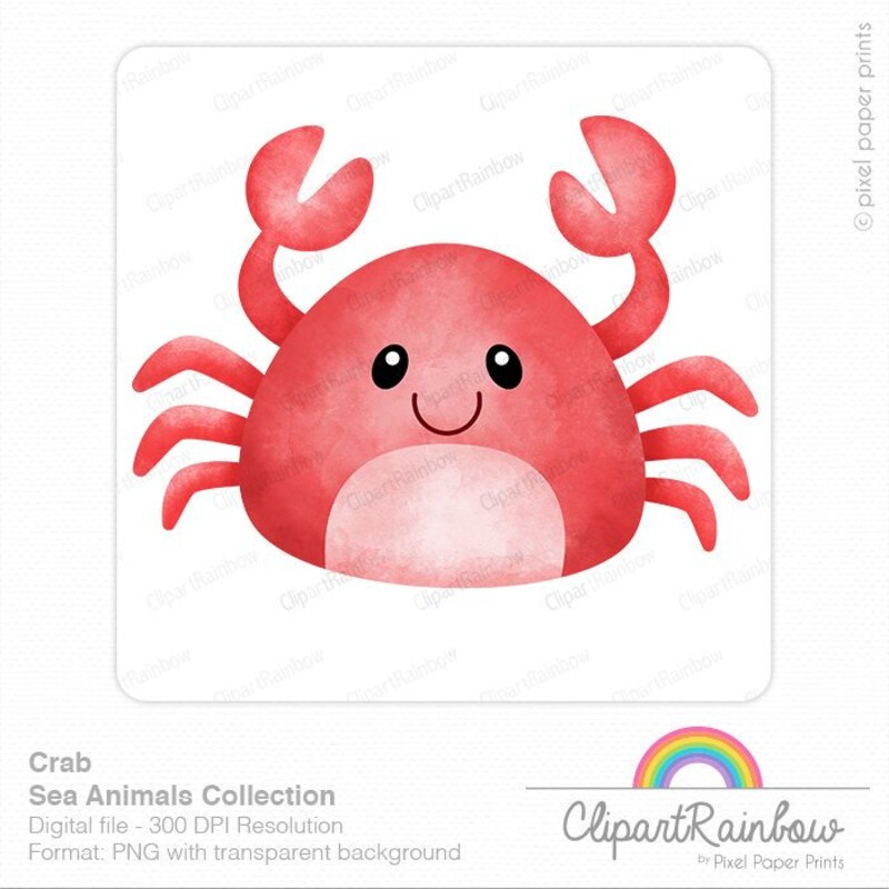 Watercolor Crab - Etsy