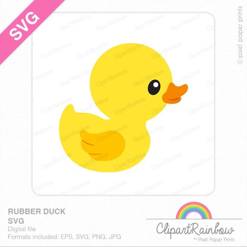 Cute Duck SVG Rubber Duckie Clip Art SVG Cut Files PNG - Etsy