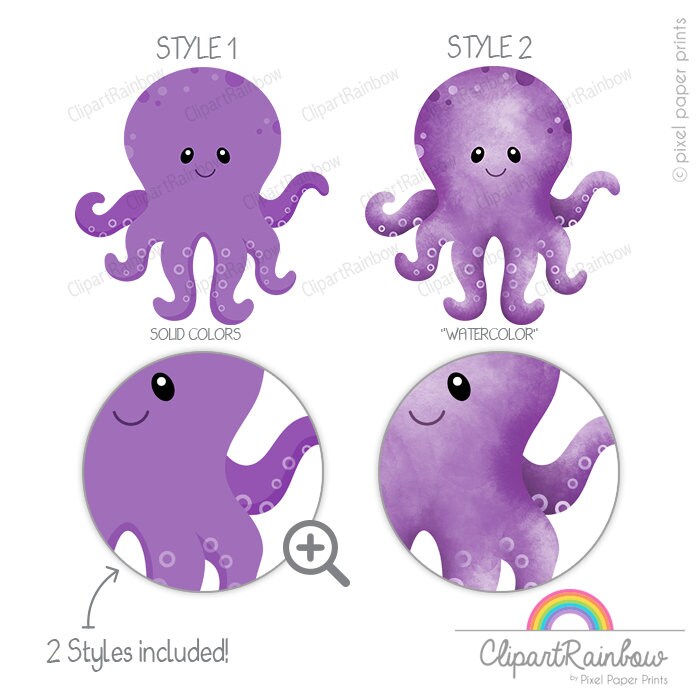 Watercolor Octopus Octopus Clipart Sea Animals Clip Art - Etsy