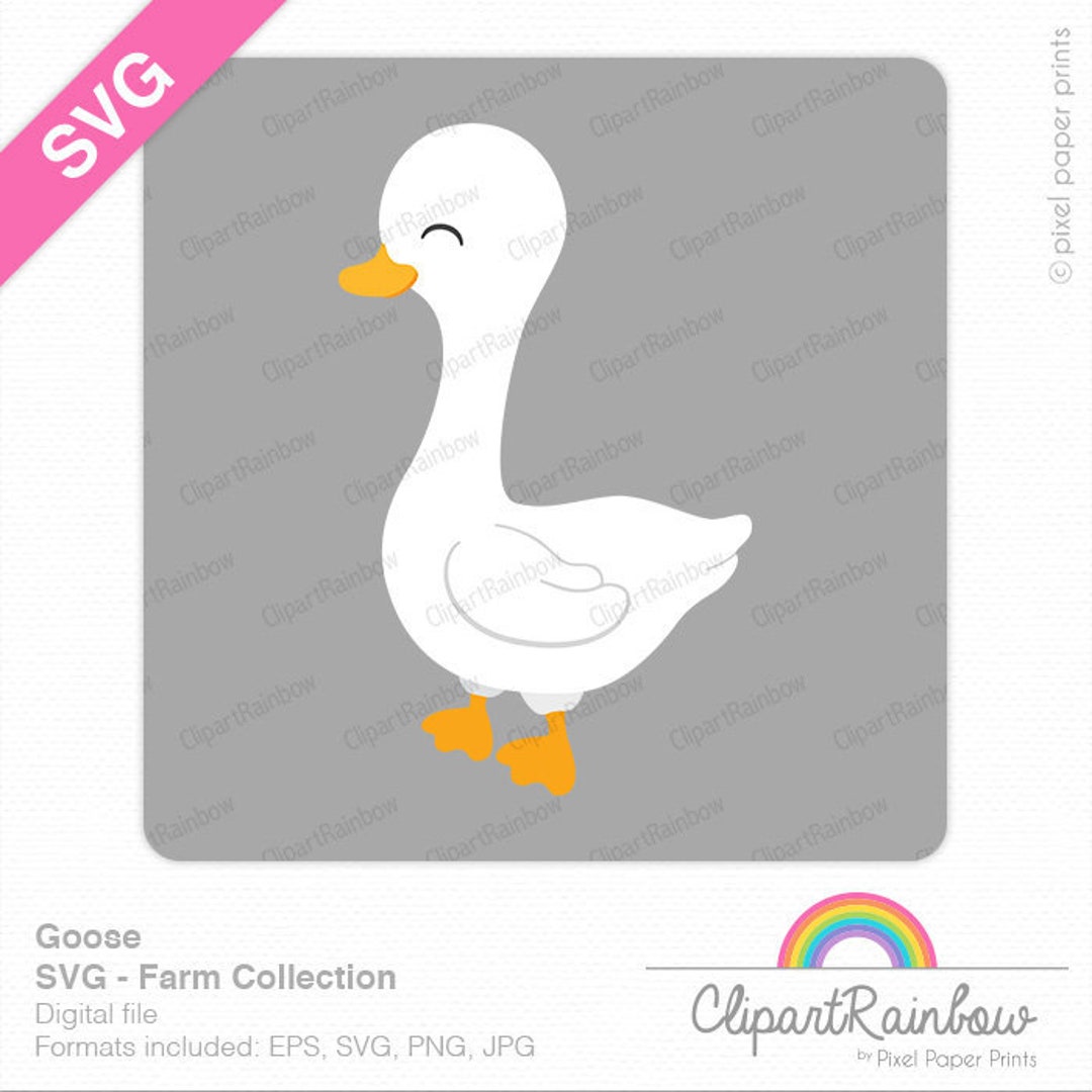 Goose SVG - Cute Goose Clip Art - Farm Animals SVG - Cut Files - PNG ...