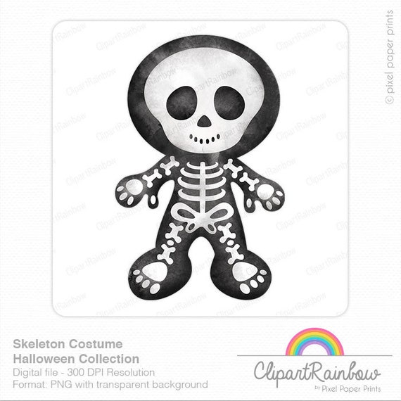Cute Skeleton Clipart Black And White