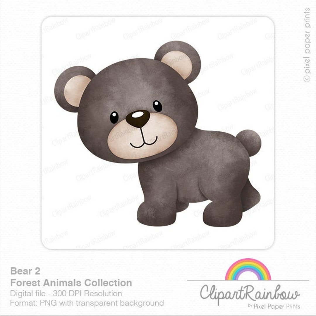 Bear Clipart Watercolor Bear Clip Art Woodland Animals Digital File - Etsy