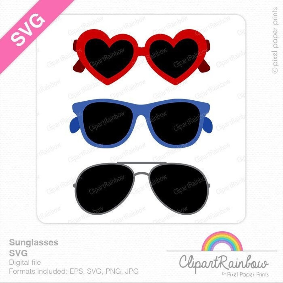 Sunglasses SVG Aviator Sunglasses SVG Heart Sunglasses Cut Files PNG ...