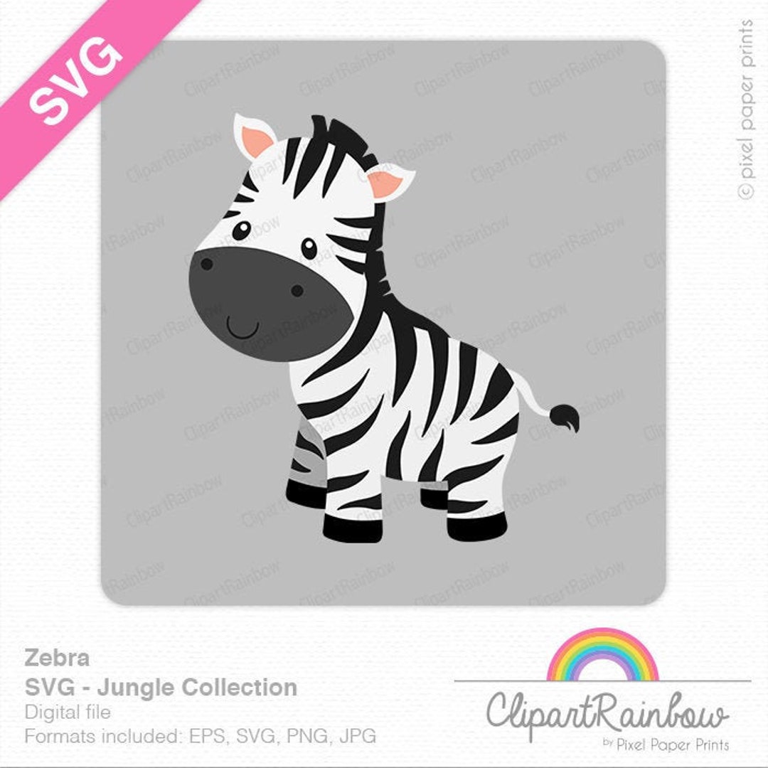 Zebra SVG Cute Zebra Clip Art SVG Cut Files PNG File Digital Vector ...