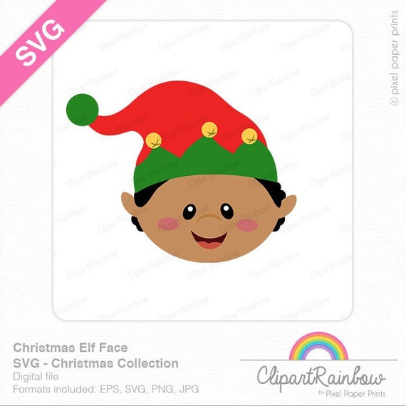 Christmas Elf Face SVG Kerst clip art SVG Cut Files - Etsy België