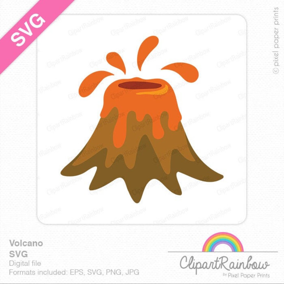 Volcano SVG - Clip Art - SVG - Cut Files - PNG File - Digital Download ...