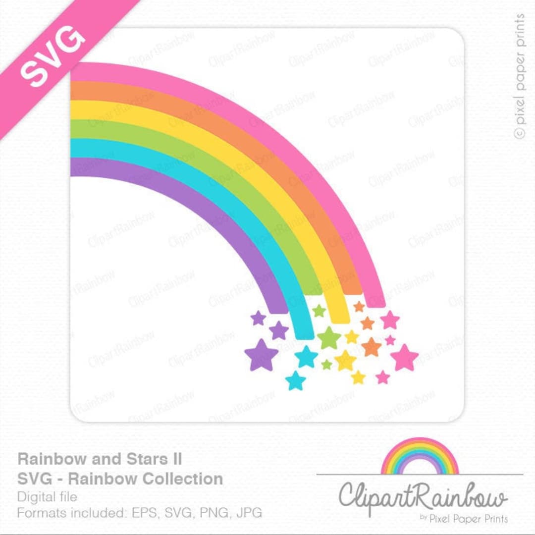 Rainbow SVG Rainbow Clipart SVG Cut Files PNG Files Digital - Etsy UK