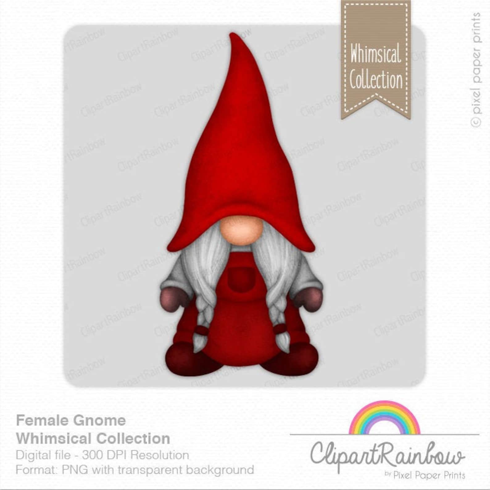 Christmas Lady Gnome Clipart Cute Gnome Girl Clip Art - Etsy Canada