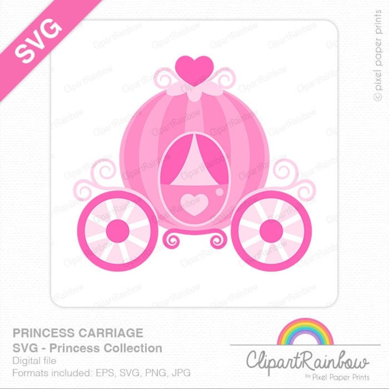 Princess Carriage SVG Carriage Clip Art Princess SVG Cut - Etsy