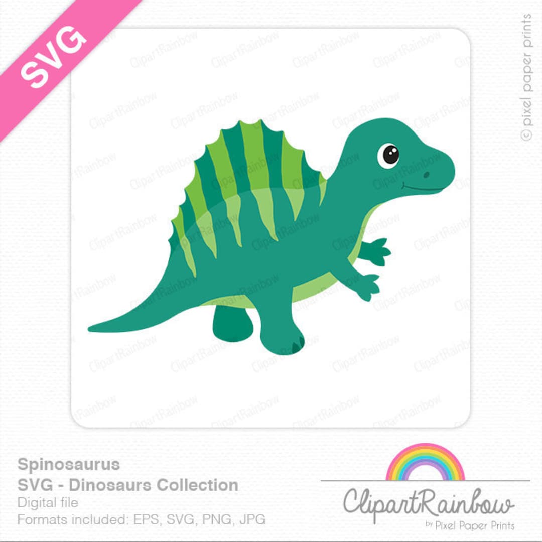 Spinosaurus SVG Cute Dinosaur Clip Art SVG Cut Files PNG File Digital ...