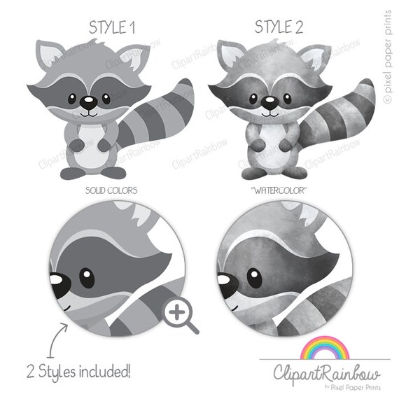 Woodland Baby Raccoon Clip Art Woodland Baby Animals Svg Bundles,