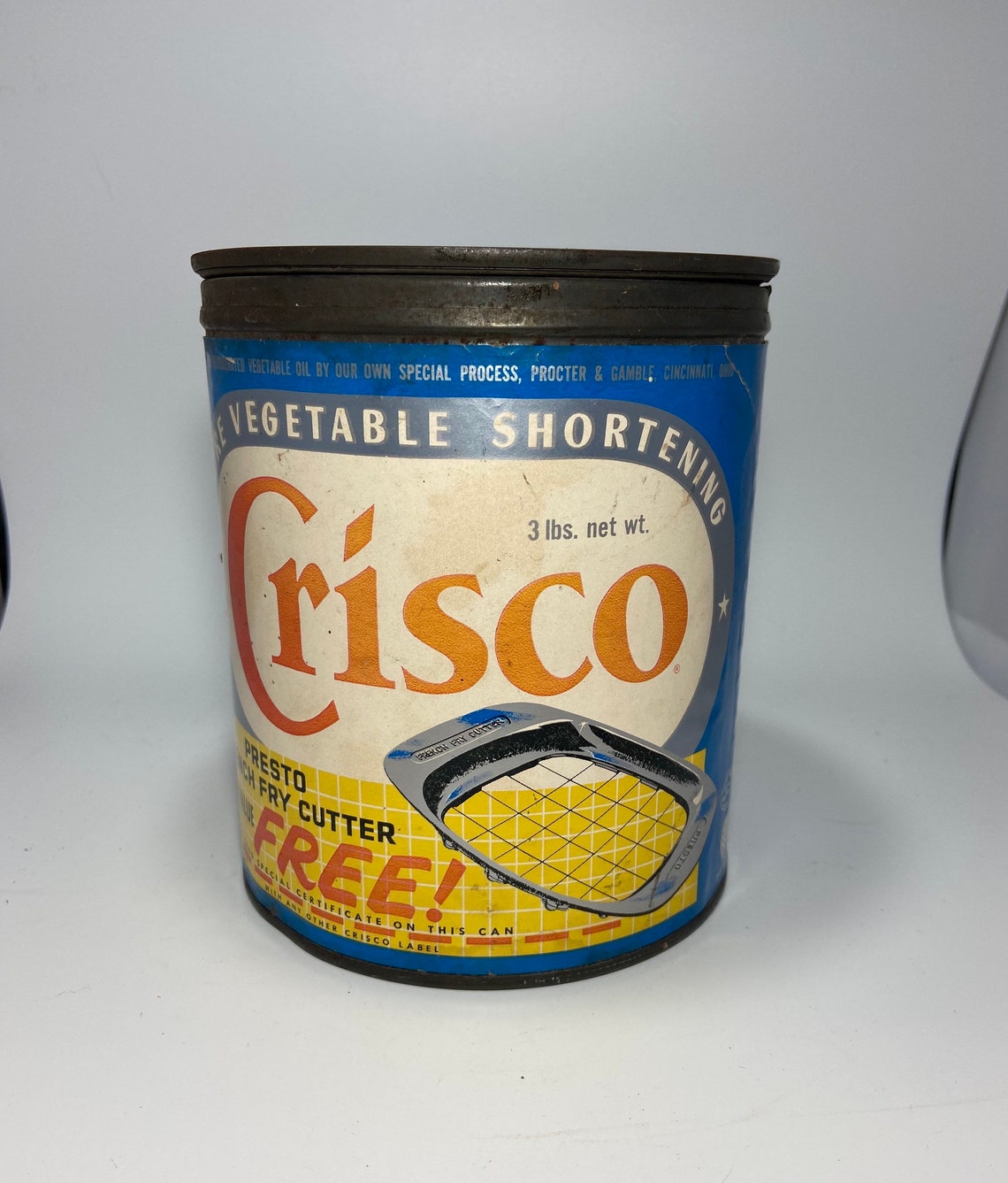 Vintage and Rare 1950s CRISCO vegetable shortening metal 3lb | Etsy