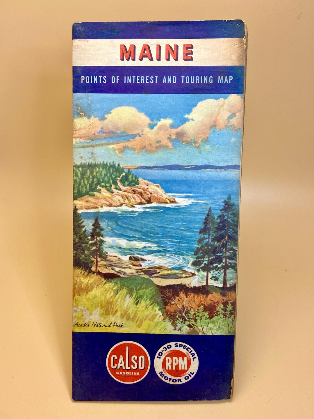 CALSO Gasoline,maine Vintage Travel Map,vintage Gas & Motor Oil Map,rpm ...