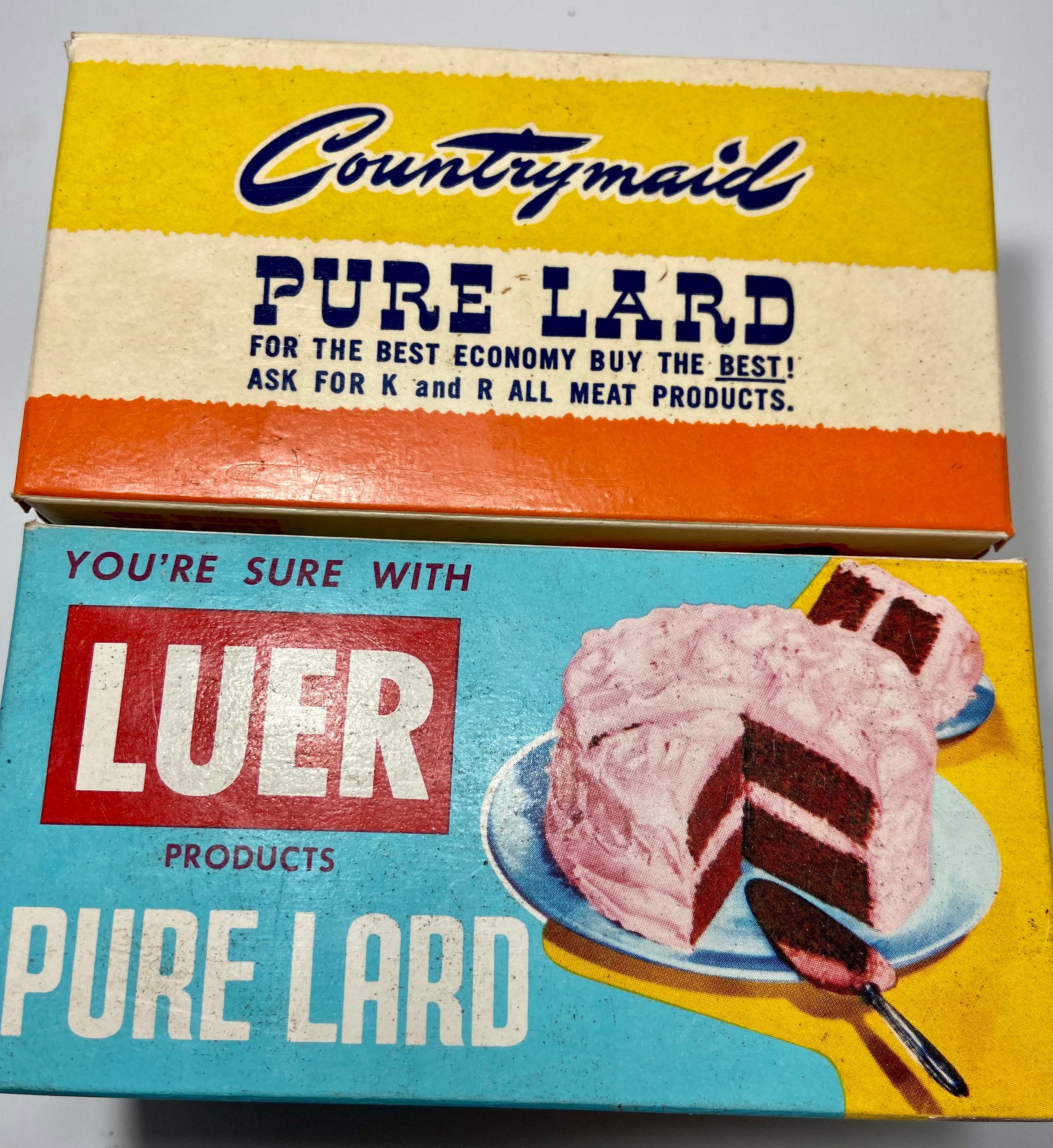 Vintage Luer & Country Maid Lard Boxes, 1950s Advertising - Etsy