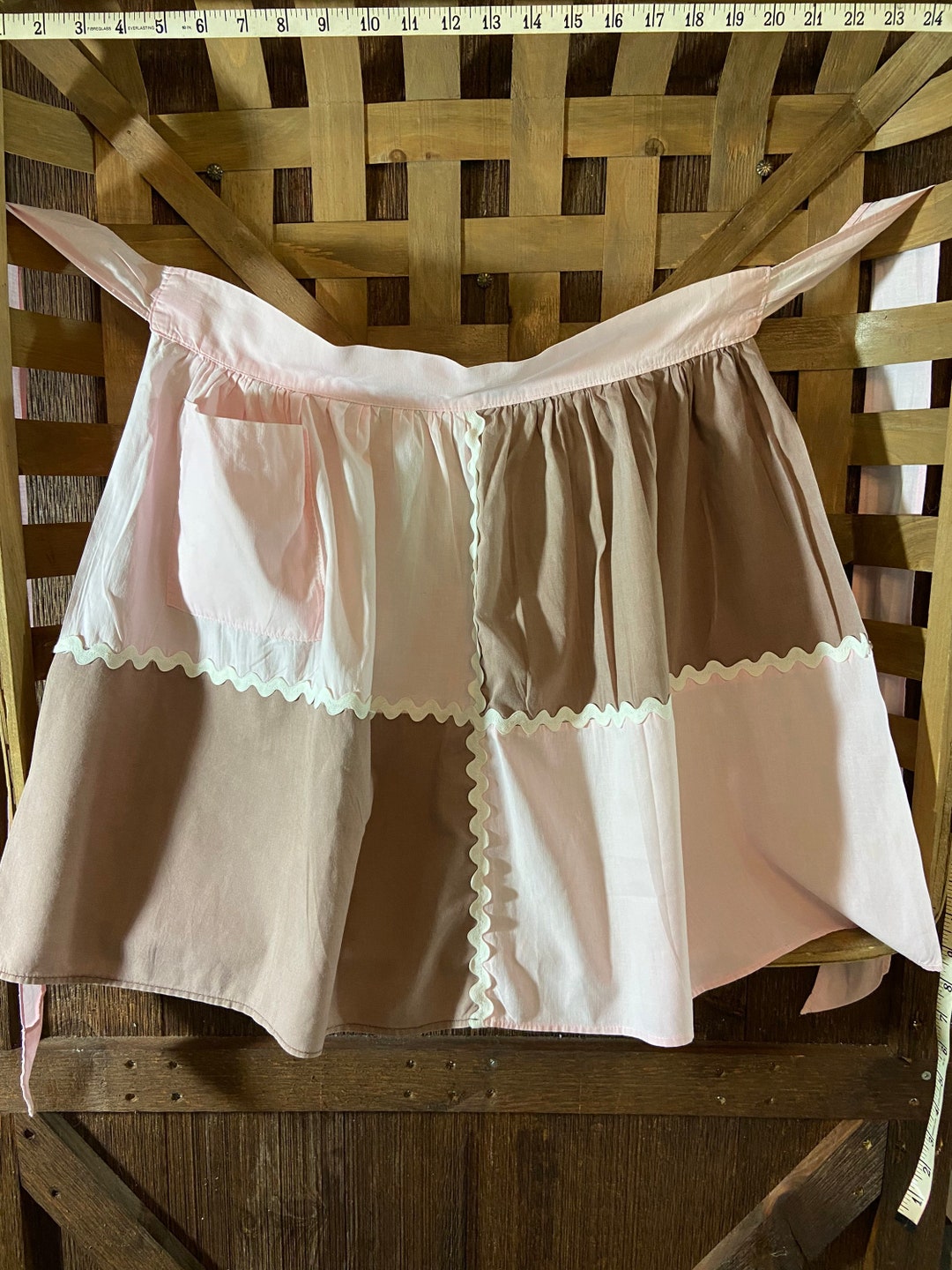 1950s Apron,light Pink Apron, Homemade Waist Apron,neapolitan Colors ...