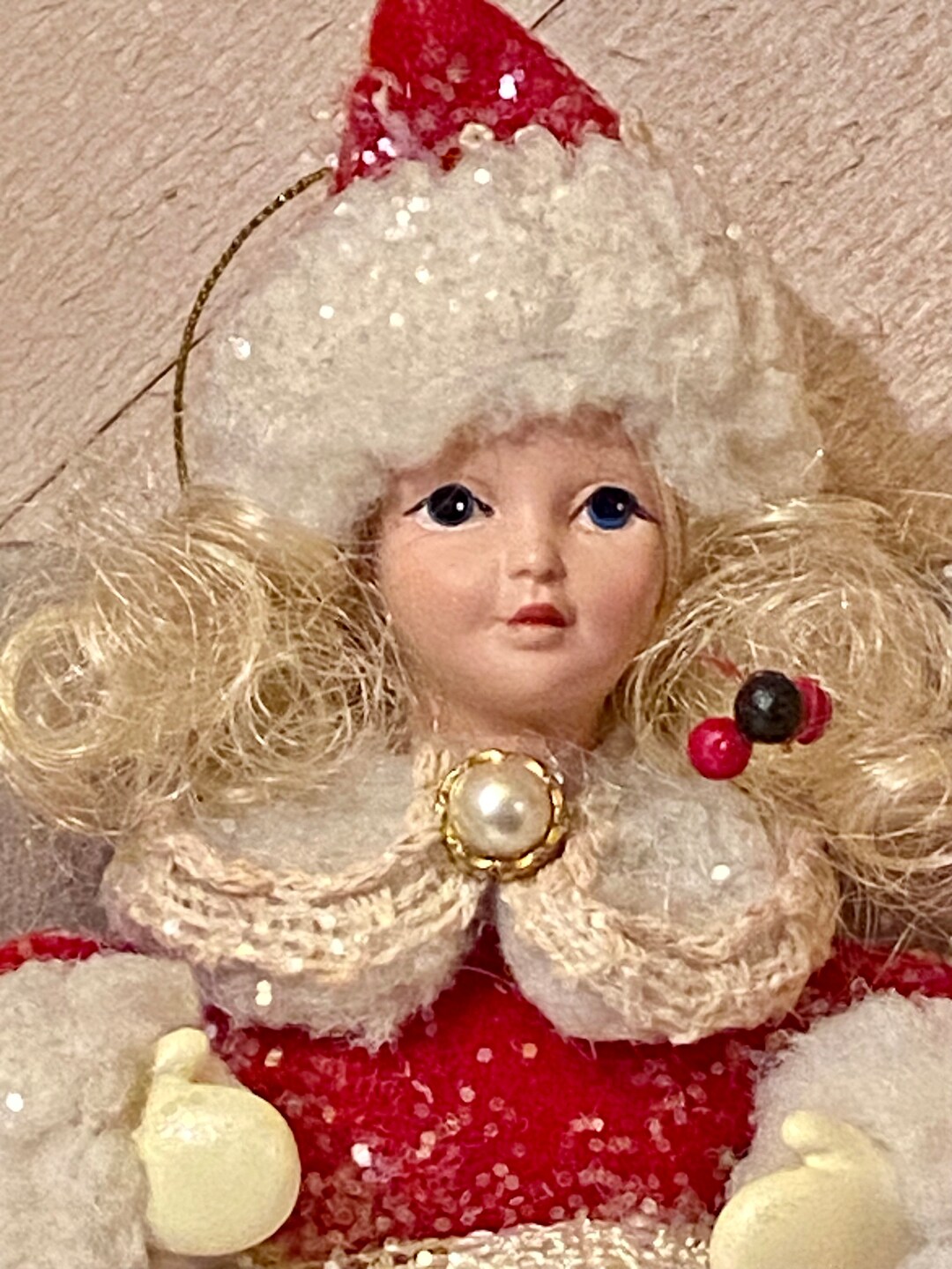 Vintage Angel Tree Topper Vintage Red Velvet Vintage Tree Topper