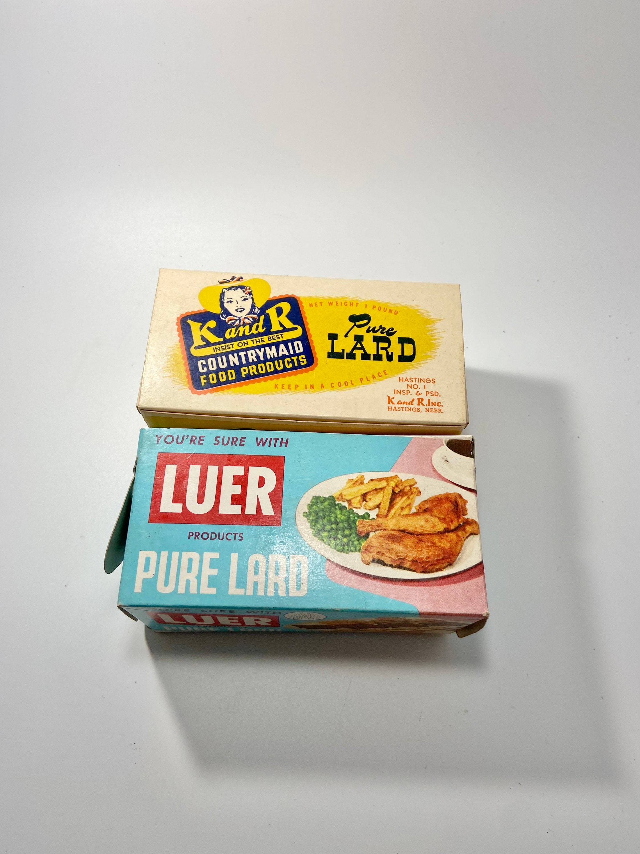 Vintage Luer & Country Maid Lard Boxes, 1950s Advertising - Etsy