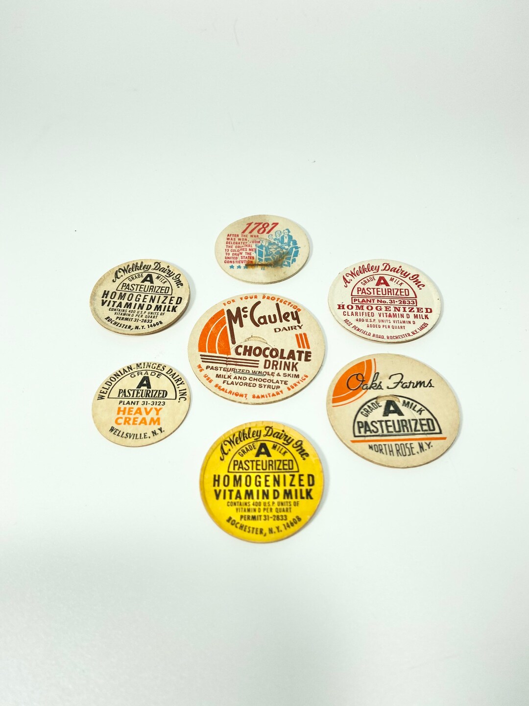 NYS Milk Bottle Caps,collector Milk Caps, Milk Lids,milk Bottle Lids ...