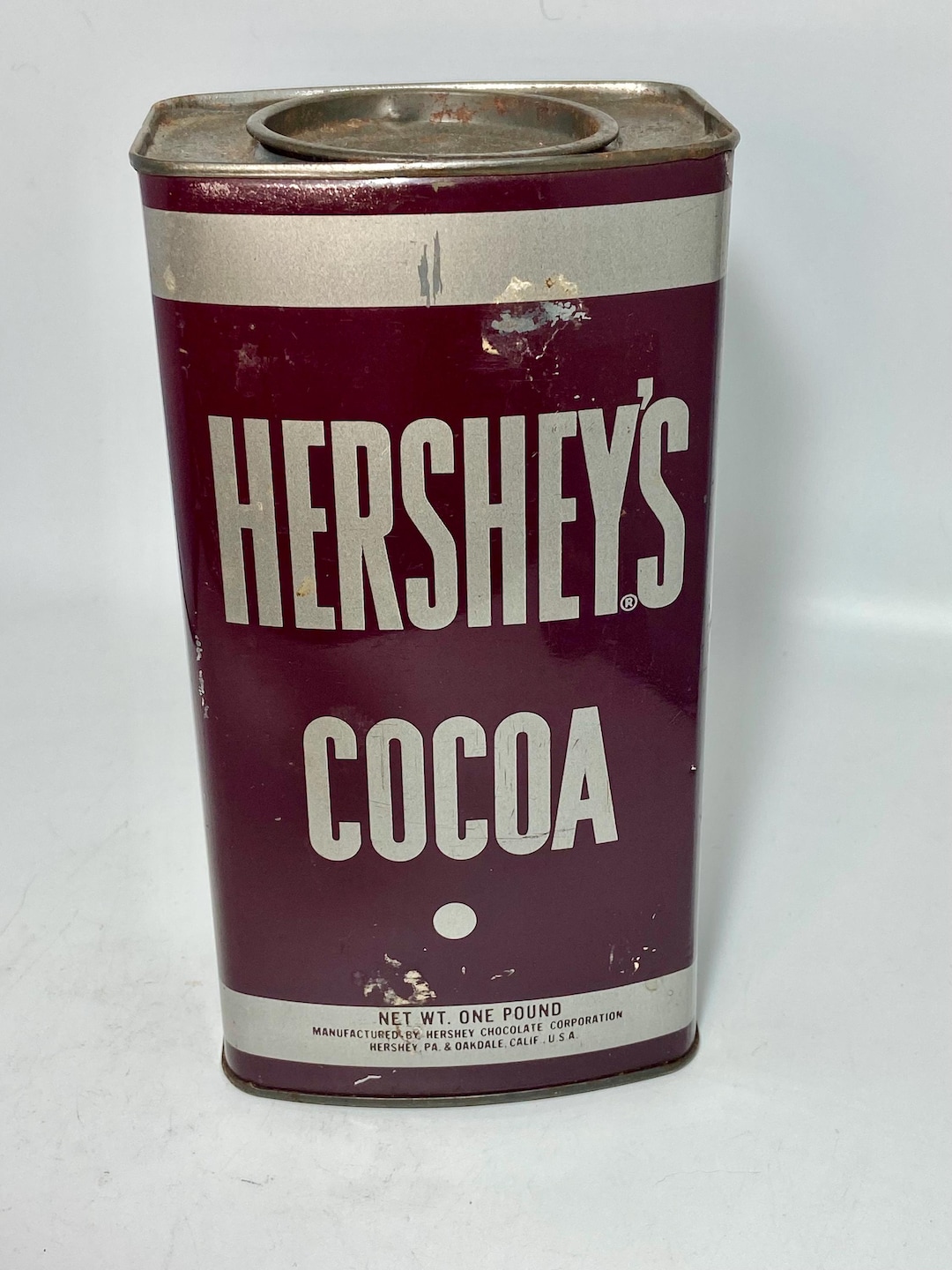 Hersheys Chocolate Tin,16 Oz Hershey Cocoa Powder,tin Can With Tin Lid ...