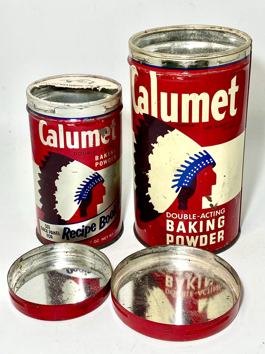 Vintage Calumet Baking Powder Tins: Indian Graphic, Farmhouse Decor - Etsy