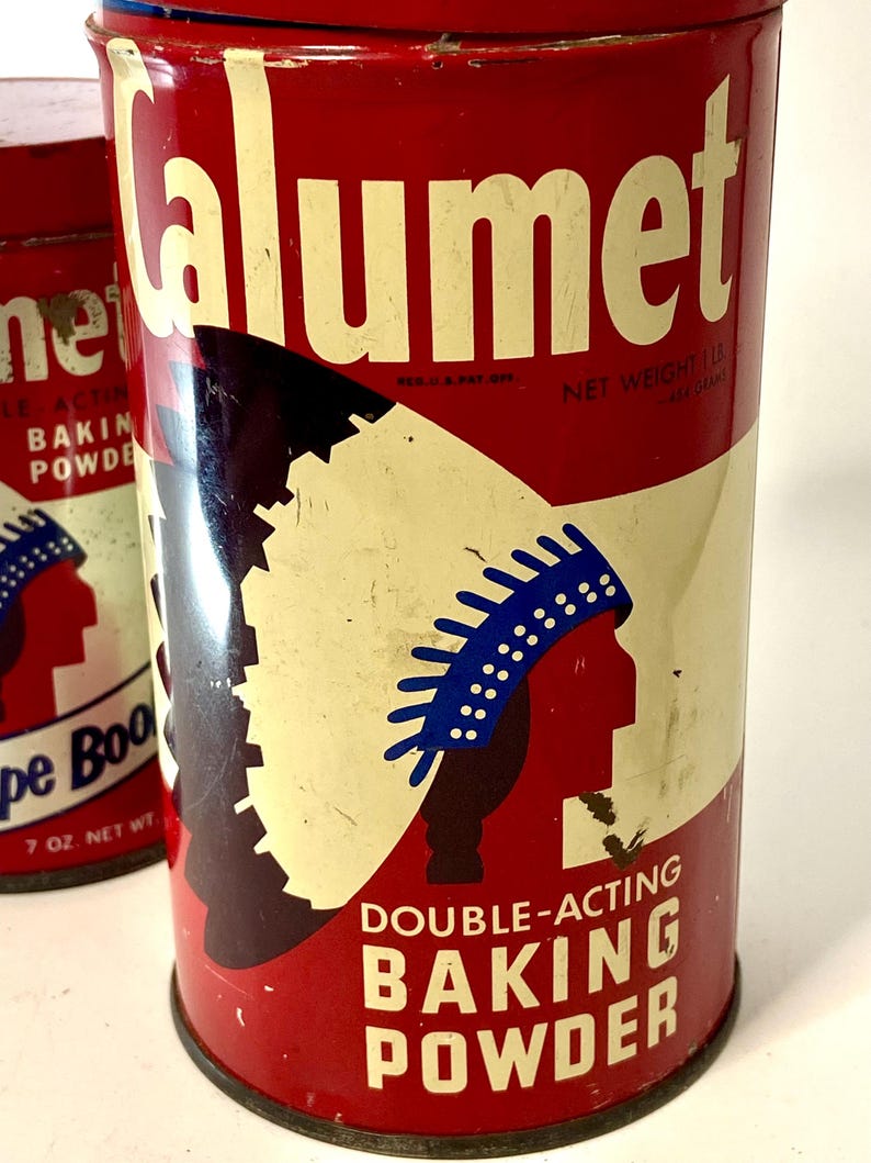 Vintage Calumet Baking Powder Tins: Indian Graphic, Farmhouse Decor - Etsy