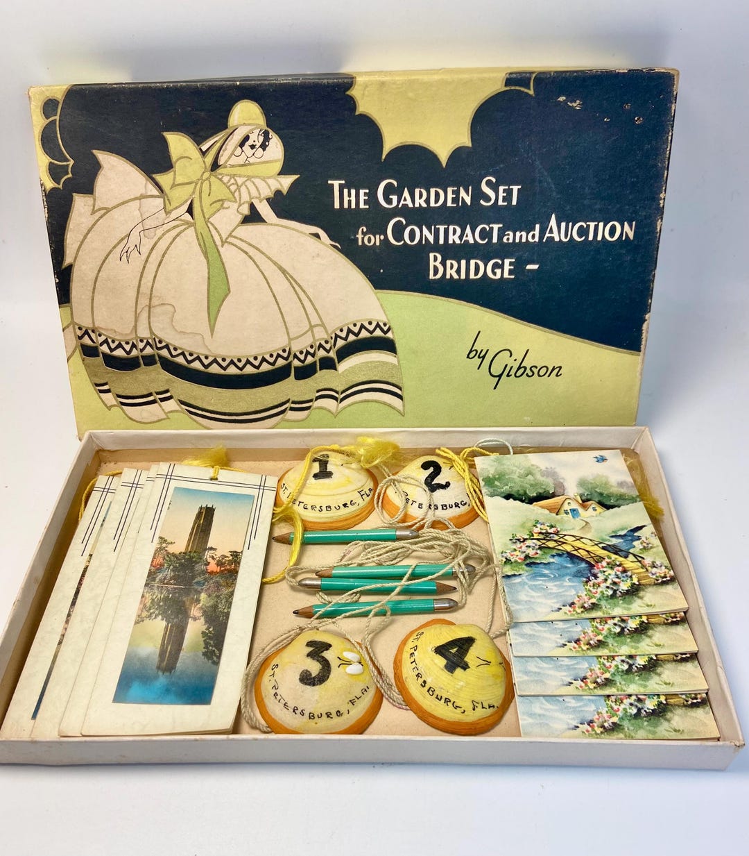 Vintage Gibson Bridge Card Set,bridge Tally Cards,original Bridge Game ...