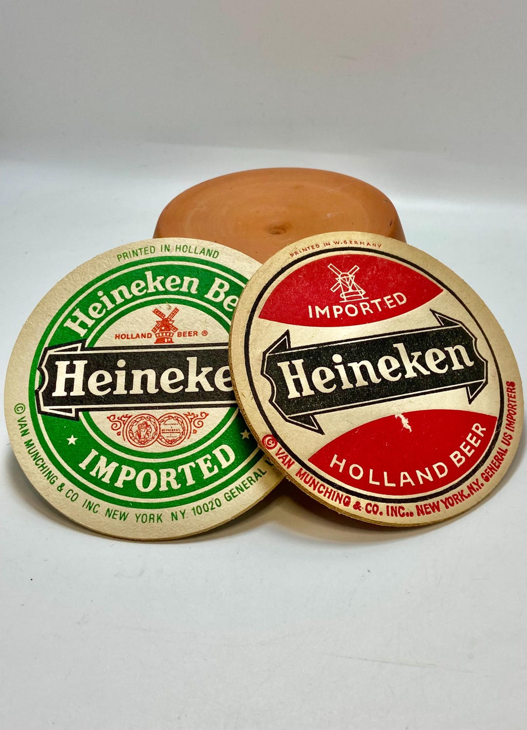 Heineken Beer Coasters,holland Beer,vintage Beer Coasters,double Sided ...