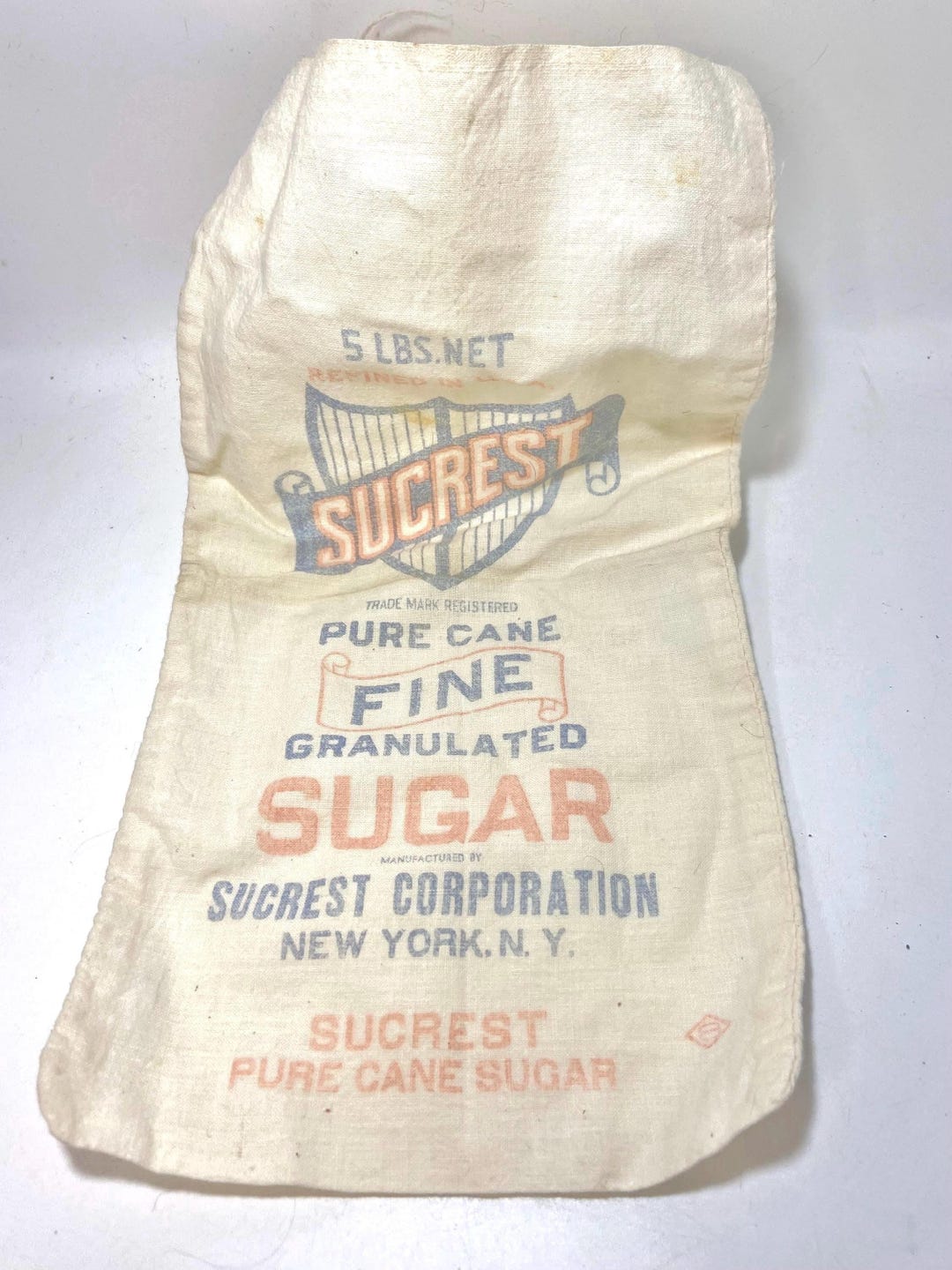 Vintage Linen Sugar Sack,suncrest Fine Sugar Crystals,linen Advertising ...