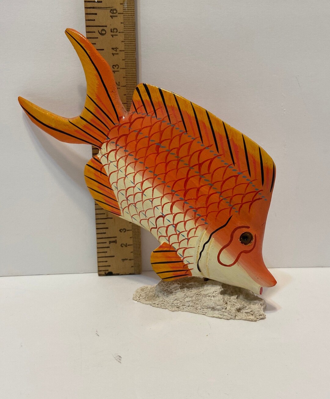 Carved Tropical Fish,vintage Hand Carved,hand Painted Fish Sculpture ...
