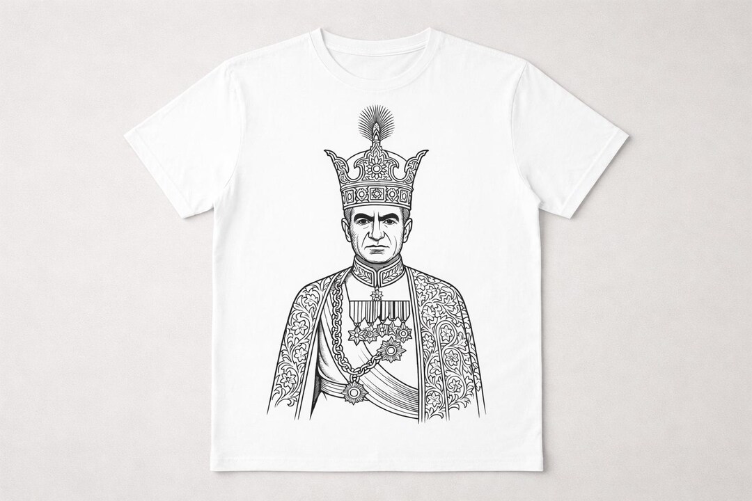 King Reza Pahlavi SVG | Javid Shah Portrait | Persian Royal Line Art ...