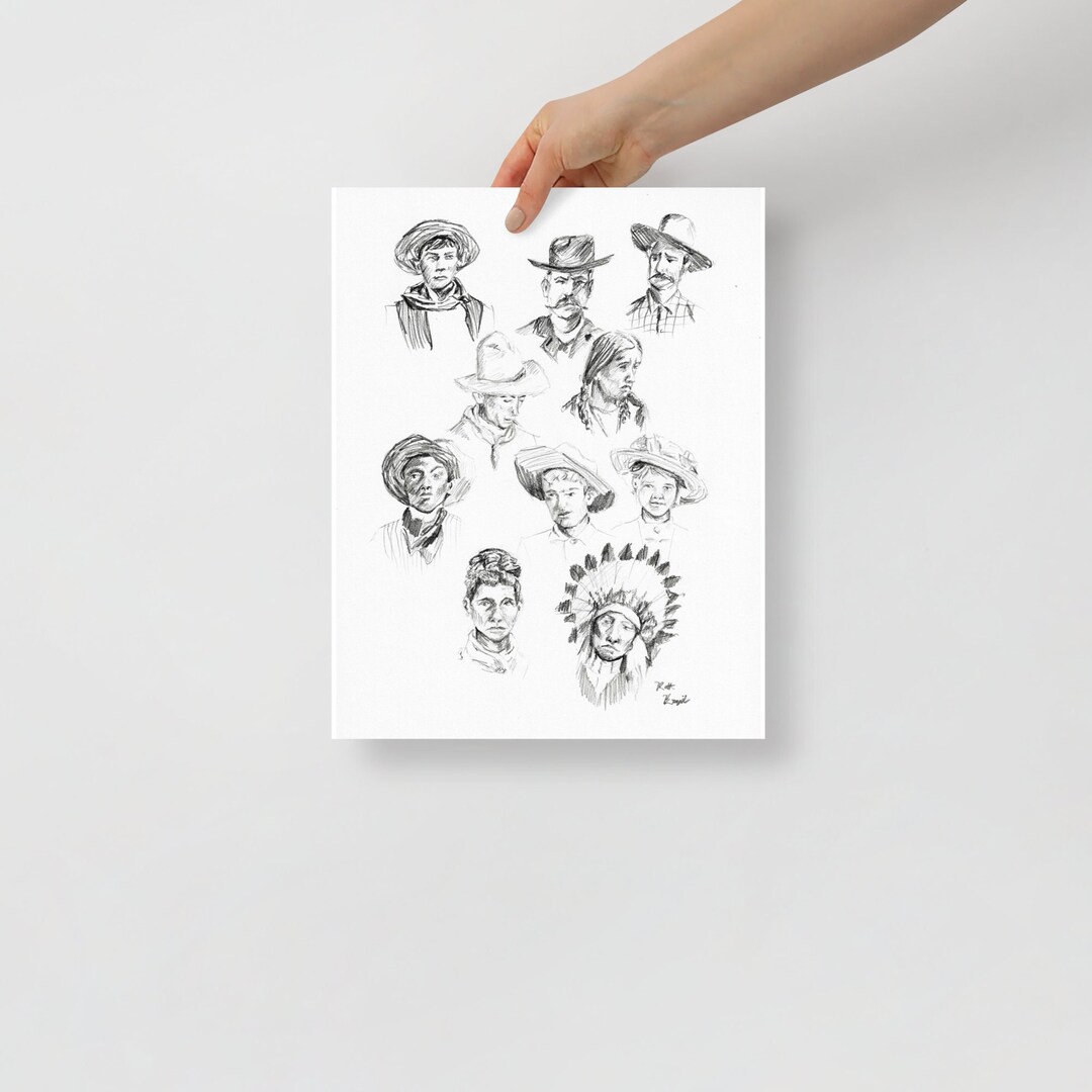 Faces From the Past Pencil Drawing Print - Etsy