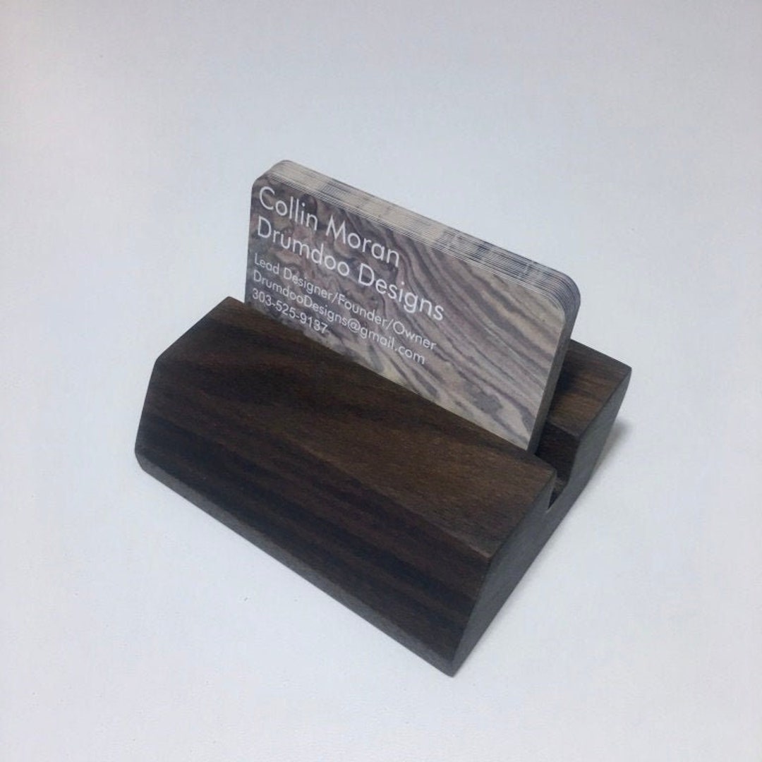 Walnut Business Card Holder - Etsy