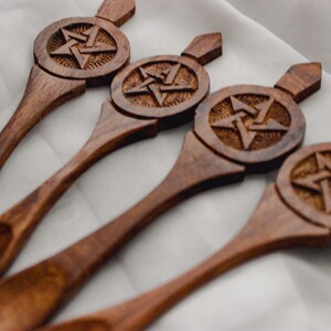 Wood Pentacle Spoon Altar Spoon Wiccan Witchcraft - Etsy