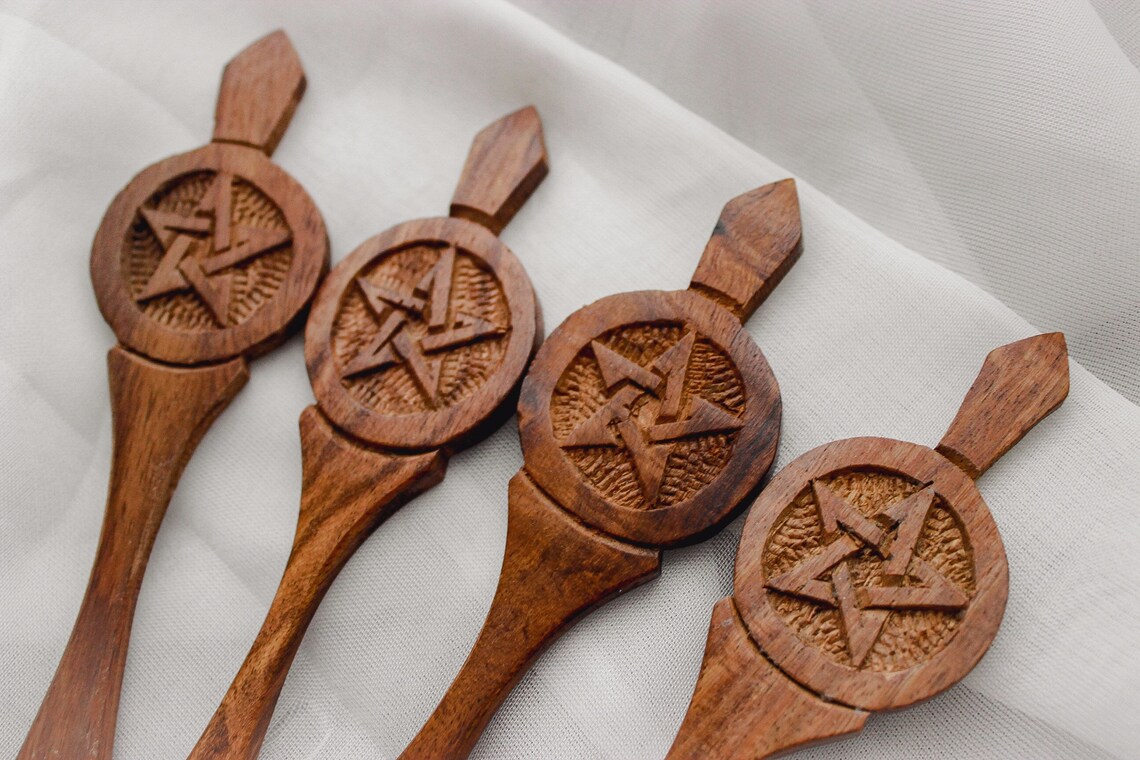 Wood Pentacle Spoon Altar Spoon Wiccan Witchcraft - Etsy