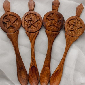 Wood Pentacle Spoon Altar Spoon Wiccan Witchcraft - Etsy