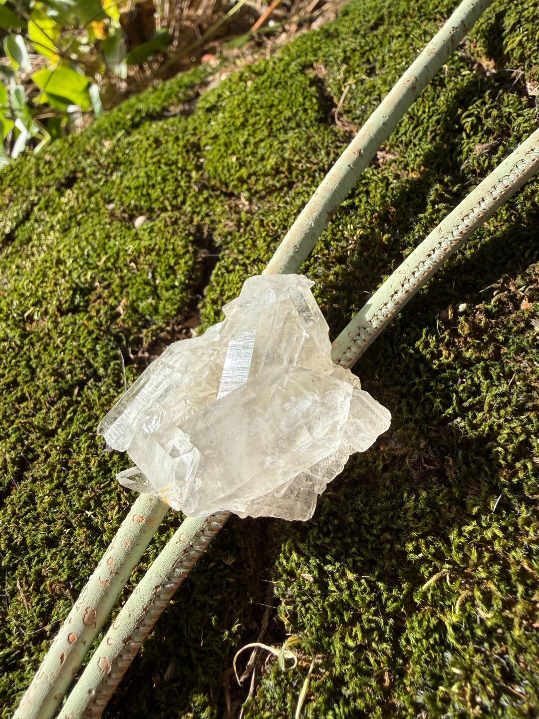 Clear Quartz Bolo Tie «» Northern California Quartz «» Sage Green Cork ...