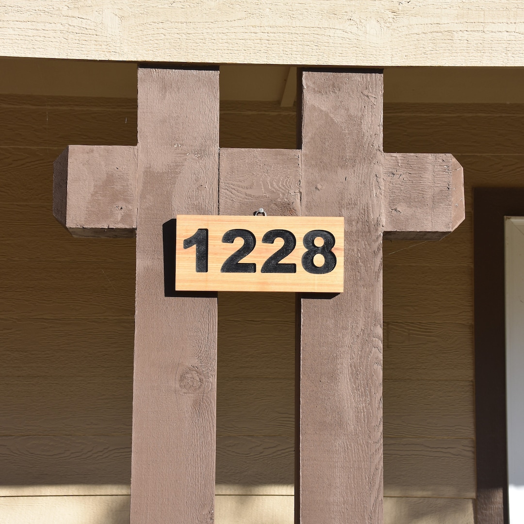 Custom Cedar Address Sign for House Numbers - Etsy