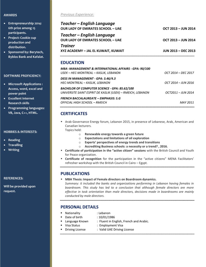 Standard Resume | Professional Resume Template | Modern Resume | CV ...