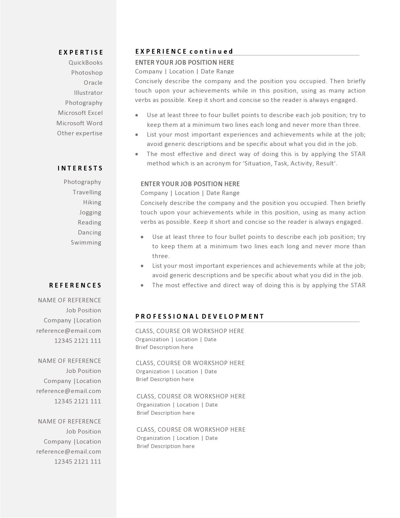Standard Resume | Professional Resume Template | Modern Resume | CV ...