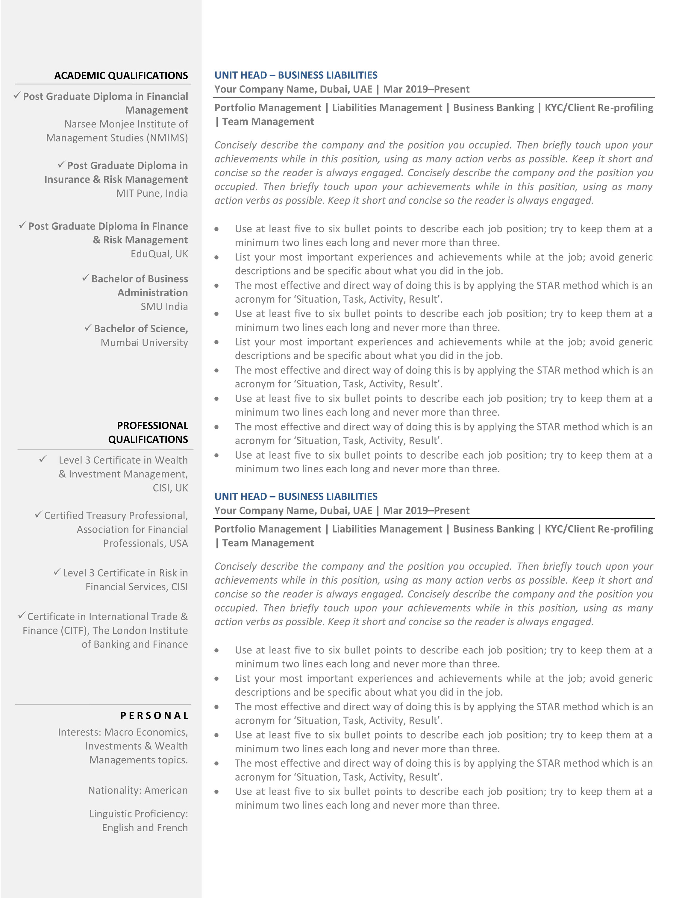 Standard Resume | Professional Resume Template | Modern Resume | CV ...